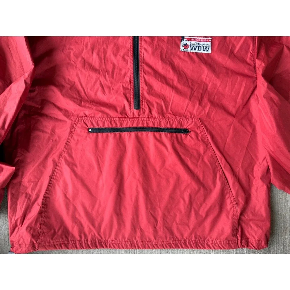 Disney | Jackets & Coats | Walt Disney World Red Hooded Windbreaker ...